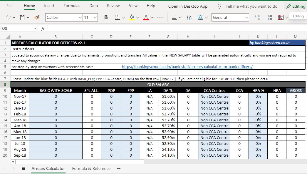 Arrears calculator for bank officers – Banking School
